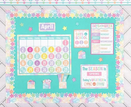 Pastel Pop Calendar Bulletin Board - TCR8411 | Education Station ...