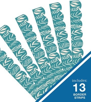 Teal with Leaves Scalloped Bulletin Board Borders - CD108522 ...
